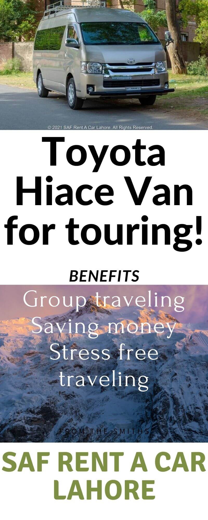 Toyota Hiace Grand Cabin rent Lahore-03042795250